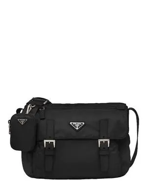 PRADA Re Nylon Triangle Logo Plaque Shoulder Bag