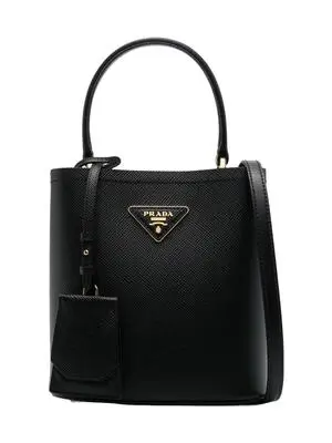 Prada Small Leather Bucket Bag - Nero