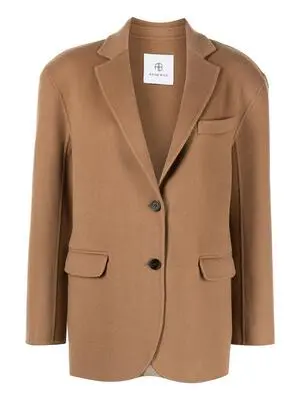 ANINE BING Quinn Blazer Camel Cashmere Blend - Brown