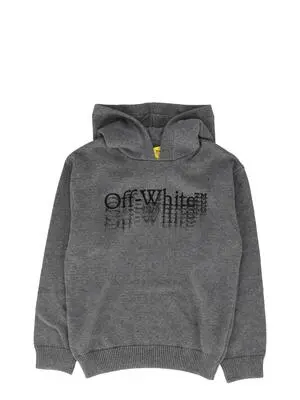 Off-White Big Bookish Stamp Knit Hoodie Grey