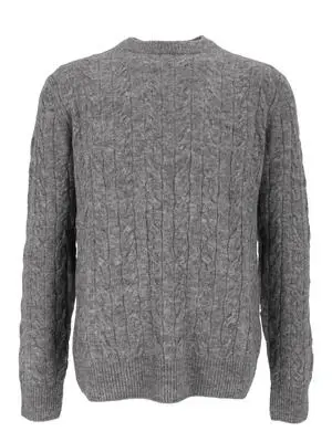 BALLANTYNE R Neck Pullover - Grey