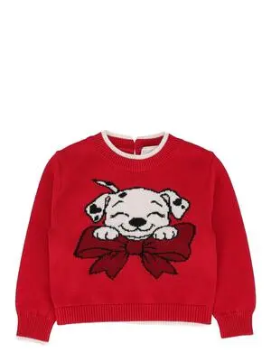 Monnalisa Pull Intarsio Dalmata Woo - Red