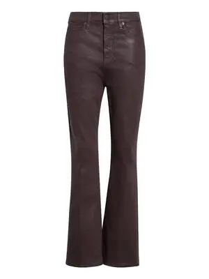 Veronica Beard Carson High Waist Coated Ankle Flare Jeans - Espresso