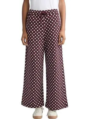 Marimekko Kiki Polka Dot Cotton Drawstring Pants - Red
