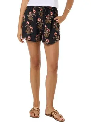 O'Neill Millie Block Print Floral Shorts - Black