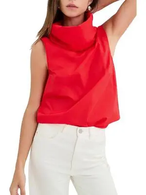 MARCELLA Marcy Cowl Neck Sleeveless Top - Red