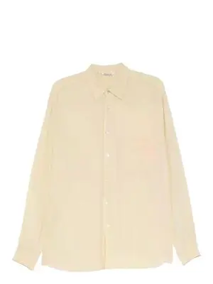 Auralee Airy Silk Georgette Shirt - Yellow