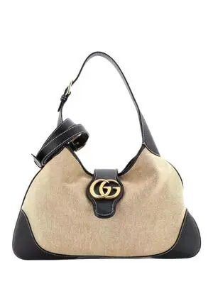 Gucci Aphrodite Canvas And Leather Medium Shoulder Bag - Neutrals