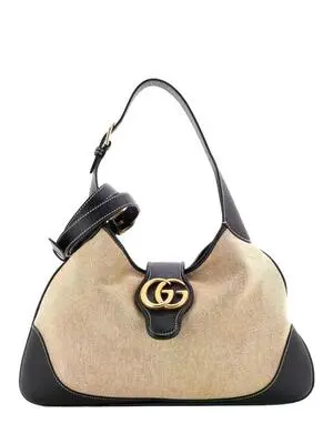 Gucci Aphrodite Canvas And Leather Medium Shoulder Bag - Neutrals