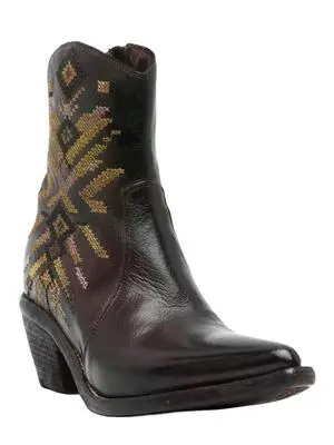 FAUZIAN JEUNESSE Embroidered Leather Boots - Brown