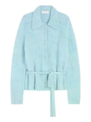Dries Van Noten Polo Wool Cardigan Blue