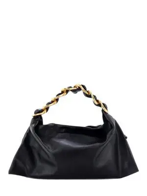 BURBERRY Swan Leather Small Hobo Bag