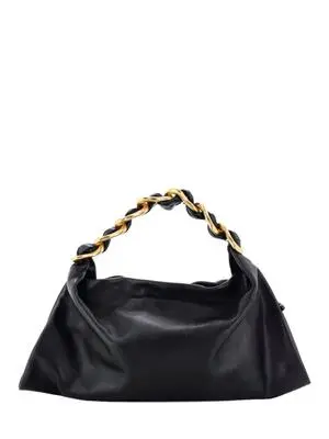 BURBERRY Swan Leather Small Hobo Bag