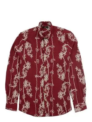 EIGHT X Desert Bloom Artisan Long Sleeve Button Down Shirt - Red