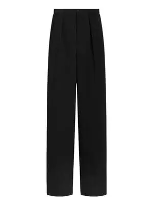 Dolce & Gabbana Wool Gabardine Trousers - Black