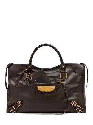 Balenciaga Le City Uptown Medium Leather Top-handle Bag - Brown