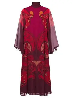 La DoubleJ Alchemy Printed Silk Georgette Midi Dress - Red