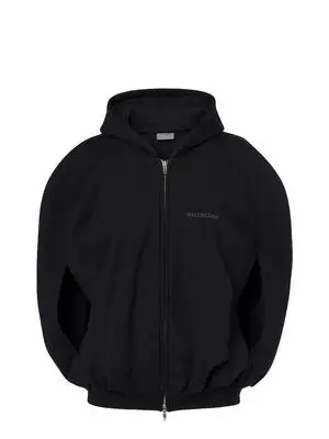 Balenciaga Cotton Zip-up Hoodie - Black