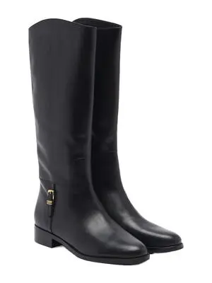 Veronica Beard Arabelle Leather Knee-high Boots Black