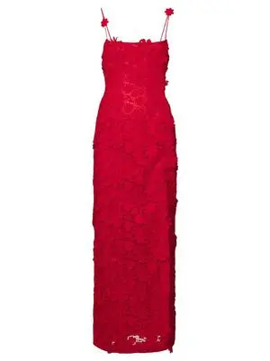 Blumarine Guipure Lace Gown - Red