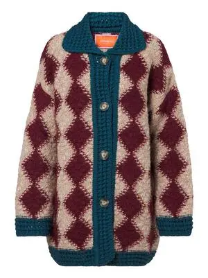 La DoubleJ Crochet Wool And Alpaca-blend Cardigan - Multicoloured