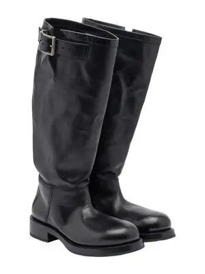 Balenciaga Leather Biker Boots - Black