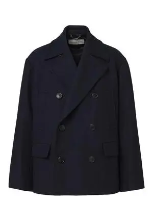 Dries Van Noten Double-breasted Wool-blend Jacket - Blue
