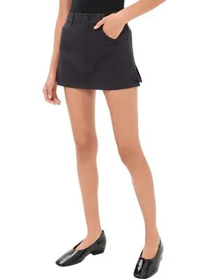 Renggli Cotton Sateen Cargo Skirt - Onyx