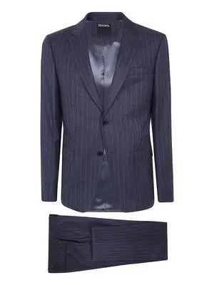 Zegna Suit Striped "z Luxury Tailoring" Gray