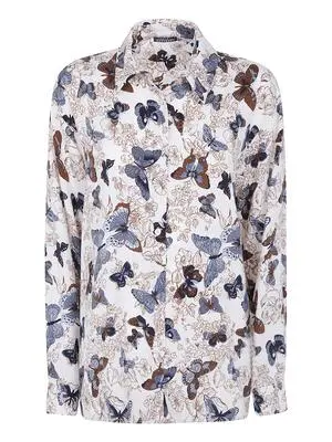 LAURA URBINATI Shirt Butterfly Print "butterfly Print Oversized Shirt"