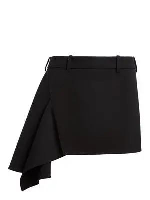 Givenchy Slashed Wool Mini Skirt - Black