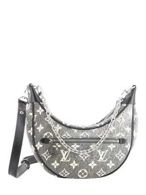 LOUIS VUITTON Loop Handbag Monogram Jacquard Denim Hobo Bag - Grey