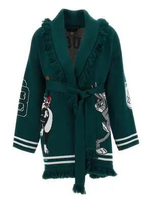 Alanui Cardigan Bugs Bunny & Sylvester - Verde