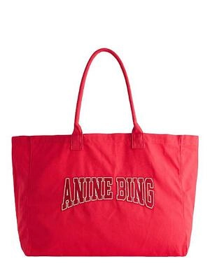 ANINE BING Leo Canvas Tote Bag - Red