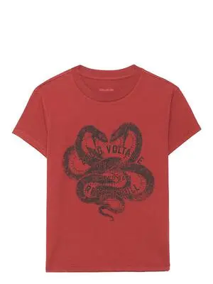 Zadig&Voltaire Walk Rhinestone-embellished Cotton T-shirt - Cherry