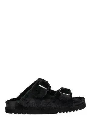 DR. SCHOLL'S SHOES Belle Buckle-fastening Faux-fur Sandals - Black