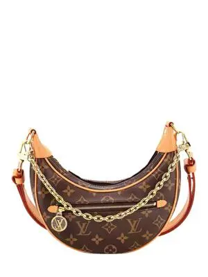 LOUIS VUITTON Loop Handbag Monogram Canvas Hobo Bag - Brown