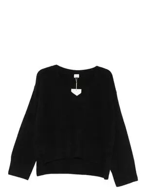 CT PLAGE Wool V-necked Jumper - Black