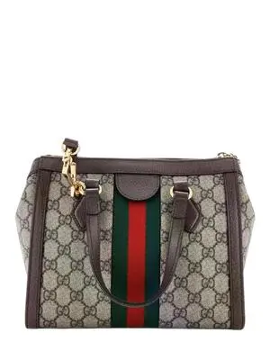 Gucci Ophidia Top Handle Gg Coated Canvas Small Tote Bag - Brown