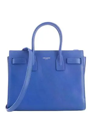 Saint Laurent Sac De Jour Bag Leather Baby Tote Bag - Blue