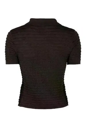 FRAME Smocked Polo Top