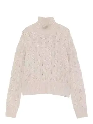 MAX MARA Cosmo Cable-knit High-neck Sweater