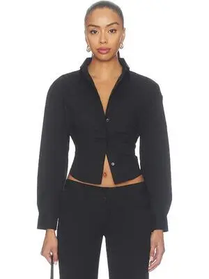 MOTHER OF ALL Bridget Button Shirt - Black
