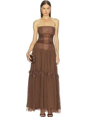 V. CHAPMAN Sloane Dress In Brown - Pinecone
