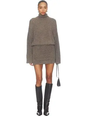 SNDYS. Marlowe Mini Dress In Taupe - Ash Marle
