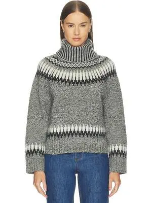 Monse Fair Isle Turtleneck Sweater In Grey - Grey Multi