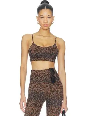 Beach Riot Sara Sports Bra In Brown - Caramel Leopard