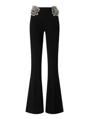 PINKO Floral-appliqué Flared Trousers