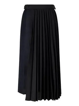 Sacai Sacai Double-Faced Herringbone Pleated Skirt No