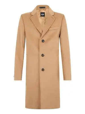 Hugo Boss Single-breasted Long Coat - Tan